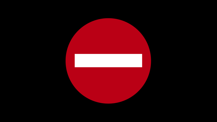 No Entry Animation. Road Closed. Stock Footage Video (100% Royalty-free ...