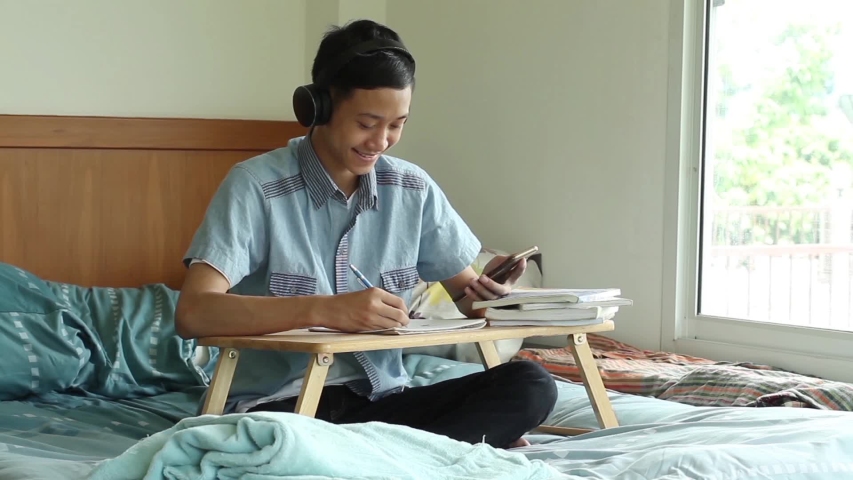 happy asian man study tutor by Stock Footage Video (100% Royalty-free ...