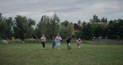 Slow Motion Kids Playing Running On Stock Footage Video (100% Royalty ...