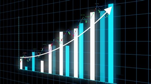 Beautiful 3d Animation Rising Blue Bar Stock Footage Video (100% ...