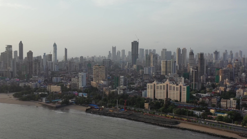 beautiful city skyline mumbai captured city's Stock Footage Video (100% ...