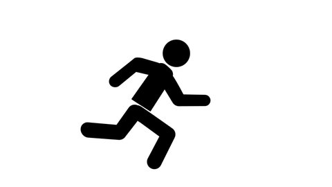 Stick Figure Runner Sprinter Sequence Icon Stock Illustration ...