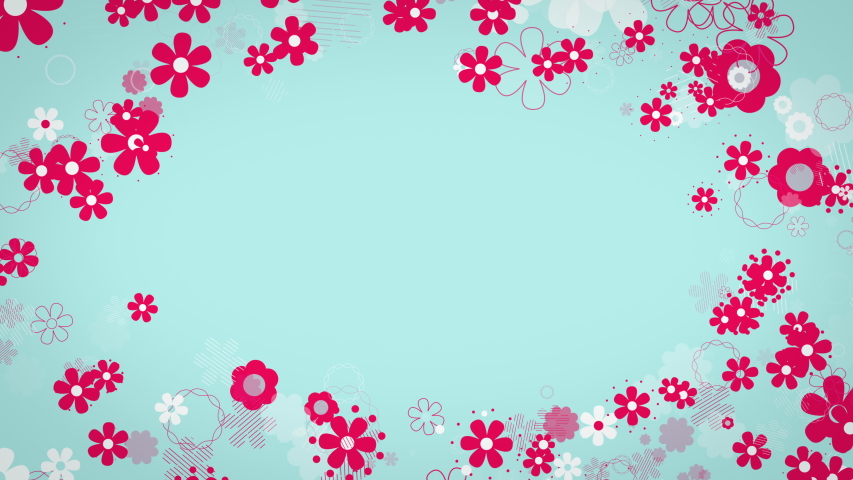 Floral Frame Illustration Flowers Loop Pop Stock Footage Video (100% ...