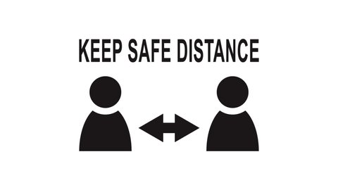 Safety Measure Keep Safe Distance Sign Stock Vector (Royalty Free ...