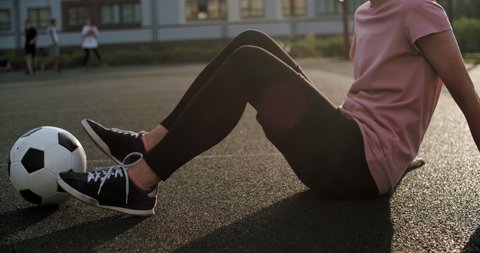 young caucasian girl practicing soccer skills Stock Footage Video (100% ...