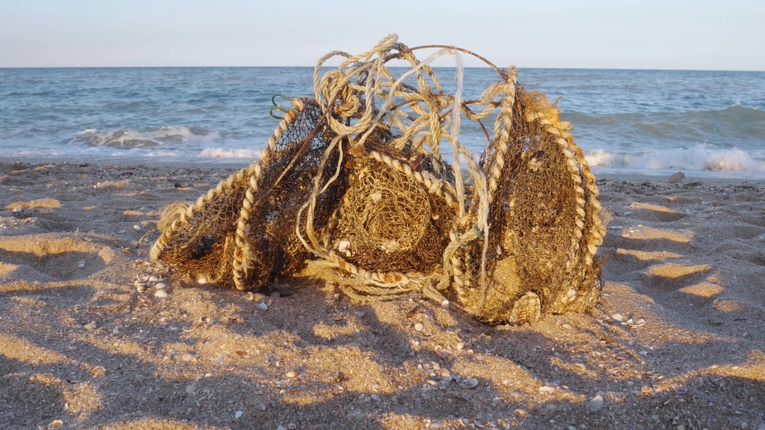 Old Used Dirty Fishing Nets Stock Footage Video (100% Royalty-free ...