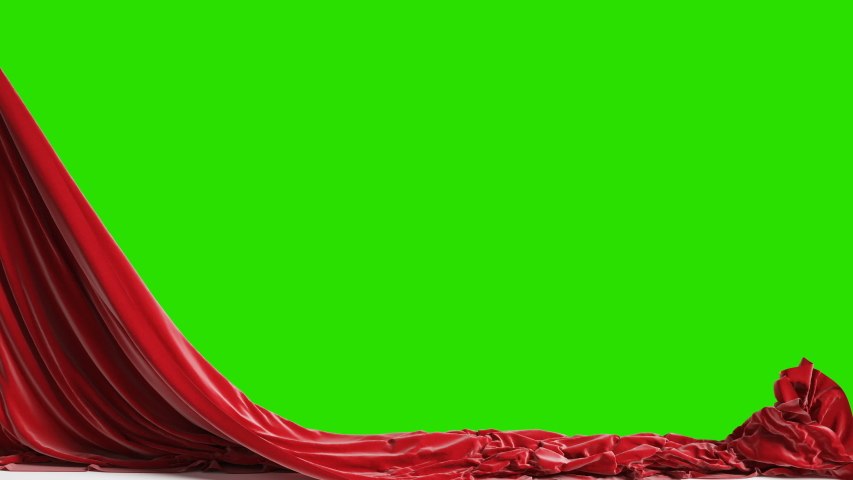 falling red curtains green chroma key Stock Footage Video (100% Royalty ...