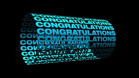 Congratulations Light Blue 3d Text Cylinder Stock Footage Video (100% ...
