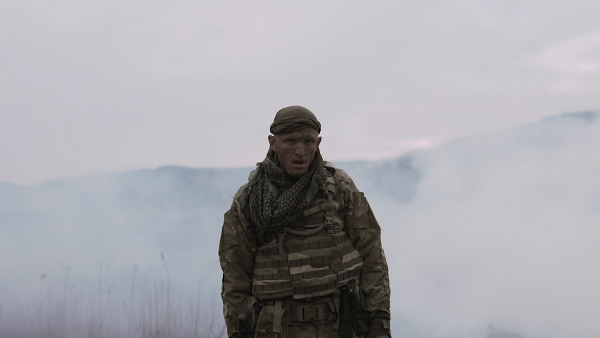 soldier during military operation smoke fire Stock Footage Video (100% ...