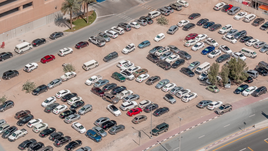 Aerial View Full Cars at Stock Footage Video (100% Royalty-free ...