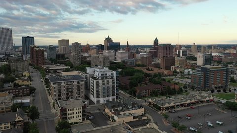 Aerial View Milwaukee Skyline North Side Stock Footage Video (100% ...