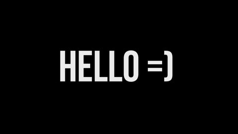 Hello Text Animated Smile Icon Black Stock Footage Video (100% Royalty ...