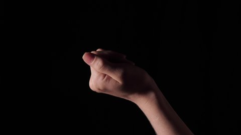 human hand touching light particles dark Stock Footage Video (100% ...