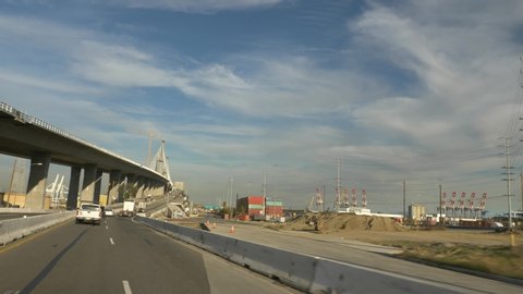 Extremely Hot Weather Bridge Port Long Stock Footage Video (100% ...