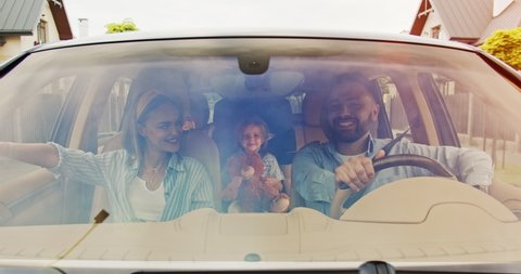 Family driving car front view Stock Video Footage - 4K and HD Video ...