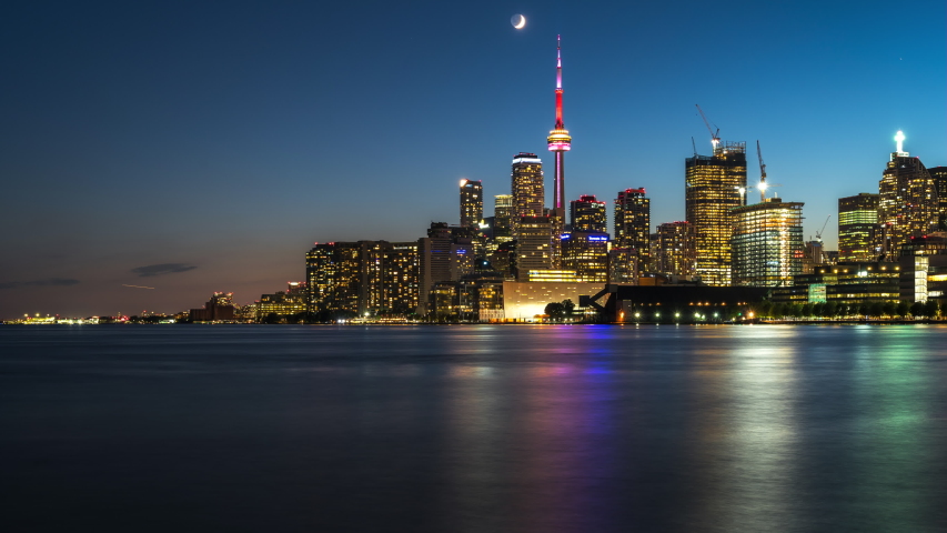 toronto ontario canada dusk night timelapse Stock Footage Video (100% ...