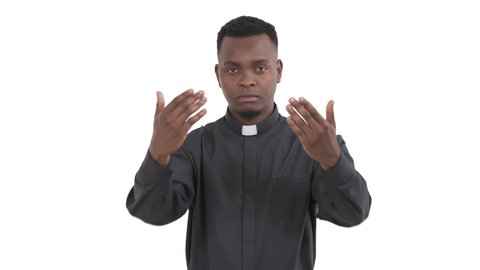 Portrait Disappointed Black Priest Showing Thumbs Stock Footage Video ...