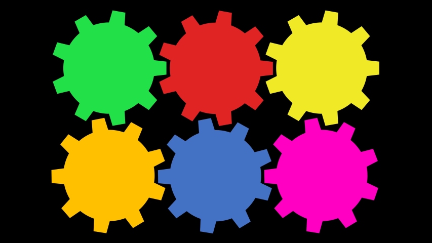 colorful rotating gears loop-able animation 4k Stock Footage Video (100 ...