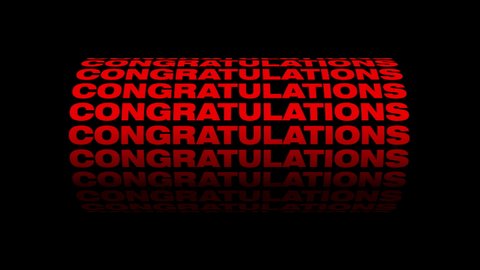 Congratulations Red Color 3d Text Cylinder Stock Footage Video (100% ...