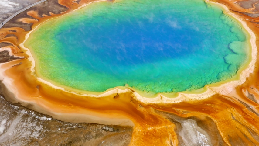 aerial 4k footage grand prismatic spring Stock Footage Video (100% ...