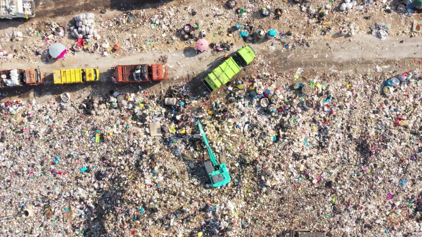 aerial top view truck full garbage Stock Footage Video (100% Royalty ...