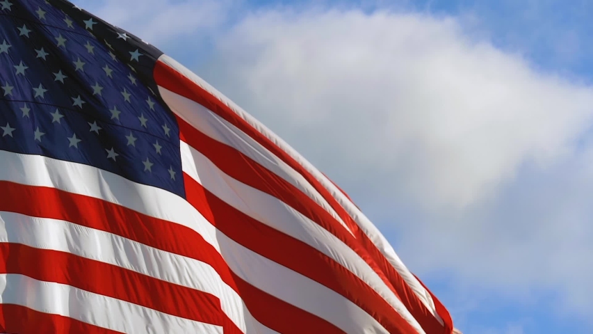 American Flag is Flying in Stock Footage Video (100% Royalty-free ...