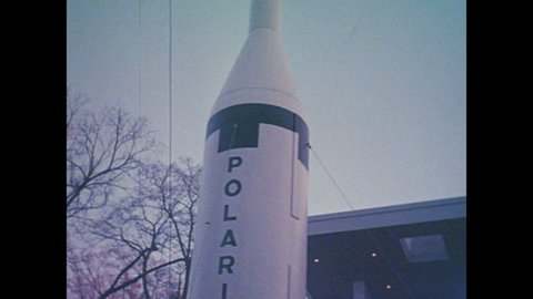 1960s Model Polaris Nasa Rocket On Stock Footage Video (100% Royalty ...