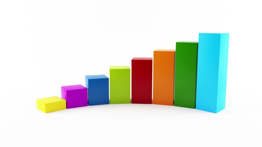 Colorful Graphic Bar Chart. 4k Stock Footage Video (100% Royalty-free ...