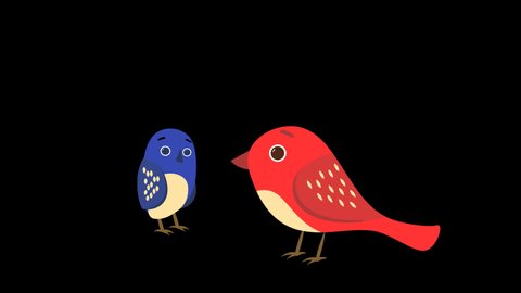 Two Birds Chatting Animation Transparent Background Stock Footage Video ...