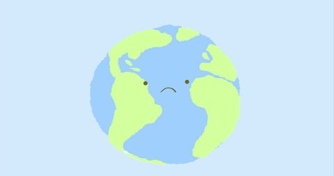 Unhappy Planet Earth Under Rain Plastic Stock Footage Video (100% ...