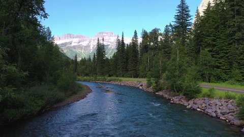 Glacier National Park Flying Between Trees Stock Footage Video (100% ...