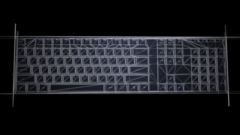 Computer Keyboard Design Animation Wireframe Build Stock Footage Video ...