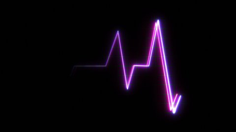 Neon Heartbeat On Black Isolated Background Stock Footage Video (100% ...