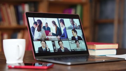 Video Conference Concept Telemeeting Videophone Stock Footage Video ...