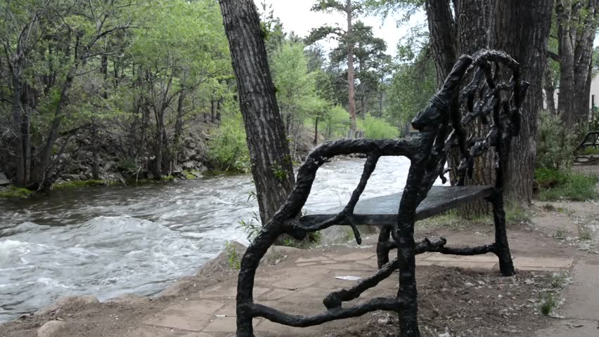 A Bench Overlooking a Beautiful Stock Footage Video (100% Royalty-free ...