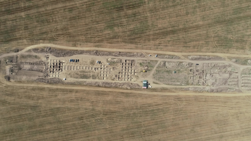 archaeological excavation aerial view excavations archaeologist Stock ...