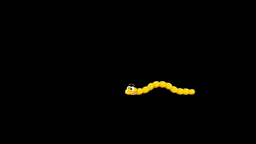 looped cartoon animation yellow crawling worm Stock Footage Video (100% ...