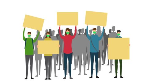 Cartoon Mindless March Crowd Brainless Zombies Stock Vector (Royalty ...