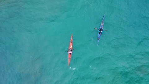 4k Overhead Aerial View Two Men Stock Footage Video (100% Royalty-free ...