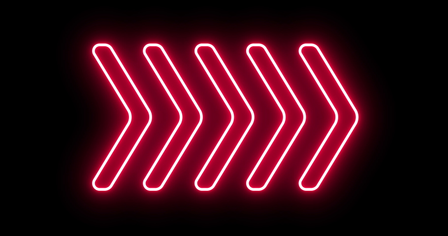 Neon Direction Indicator Sign With Stock Footage Video 100 Royalty Free 1057067942