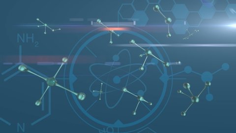 Animation Floating Structures Atoms Over Atom Stock Footage Video (100% ...