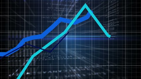 Growing Line Chart Graph Business Development Stock Footage Video (100% ...