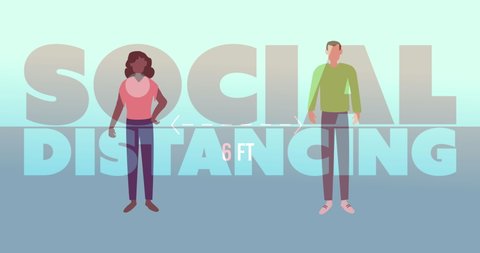Animation Words Social Distancing 6ft Moving Stock Footage Video (100% ...