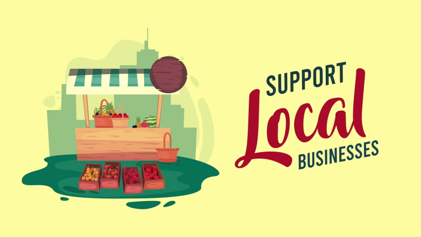 Support Local Business Lettering Animation Stock Footage Video (100% ...