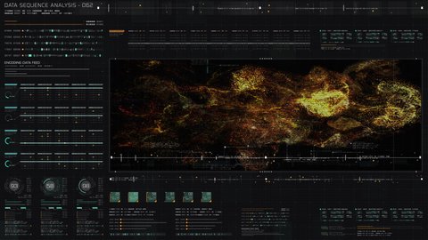 Futuristic Holographic Data Sequence Simulation Artificial Stock Footage Video (100% Royalty ...