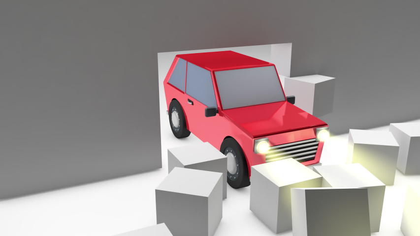 animation car crashing into wall 3d Stock Footage Video (100% Royalty ...