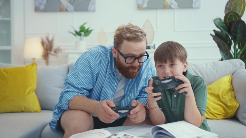 Tricky Family Couple Father Son Pretending Stock Footage Video (100% ...