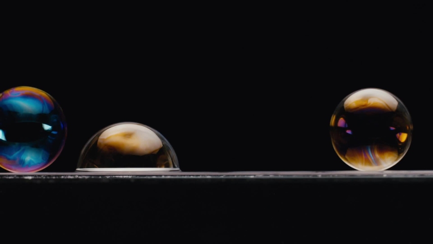 soap bubbles exploding merging bouncing over Stock Footage Video (100% ...