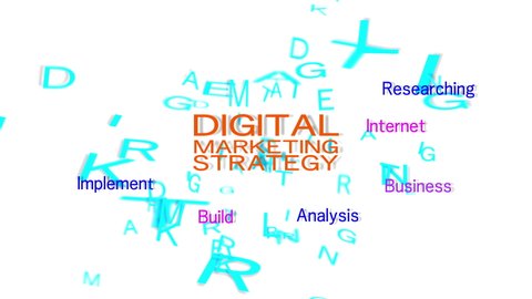 Digital Marketing Strategy Word Cloud Text Stock Footage Video (100% ...