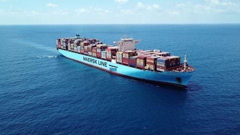 Maersk Hidalgo Mega Container Ship Ulcv Stock Footage Video (100% ...